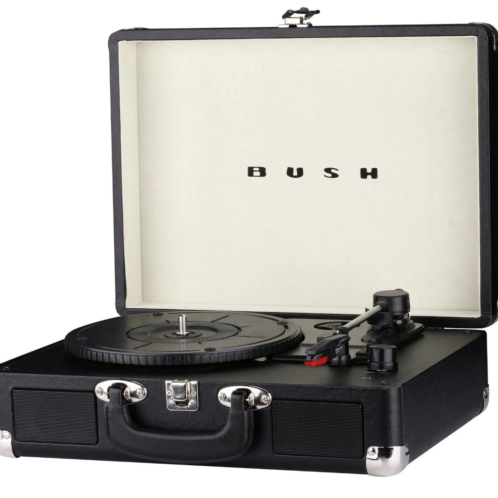 Bush Classic Retro 3 Speed Portable Case Record Black NEW - Own4Less